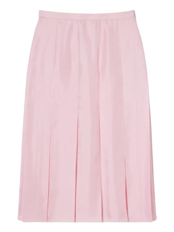 GUCCI Gucci Silk Twill Pleated Midi Skirt